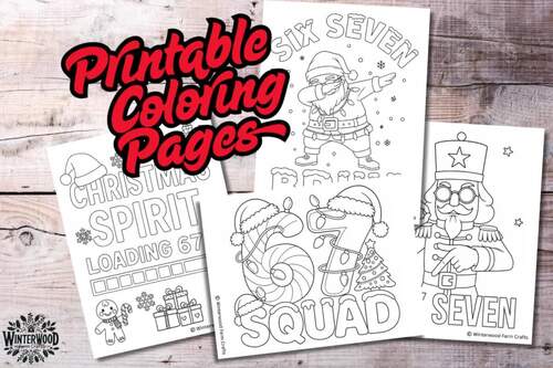 67 Christmas Coloring Pages | Six Seven Bruh Santa | 6 7 Squad Holiday ...
