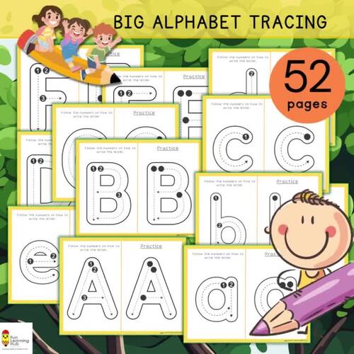 Big Alphabet Tracing Activity for Preschool, Pre-K and Kindergarten