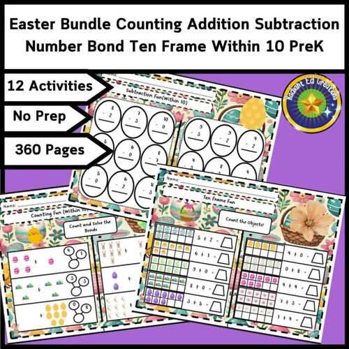 Easter Bundle Counting Addition Subtraction Number Bond Ten Frame ...