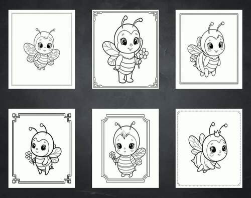 Cute Bee Coloring Pages | Fun Spring & Insect Activity for Kids | TPT