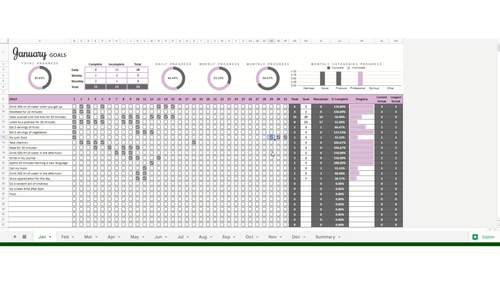 Goal Planner Google Sheets Spreadsheet - Purple by Mom Money Map