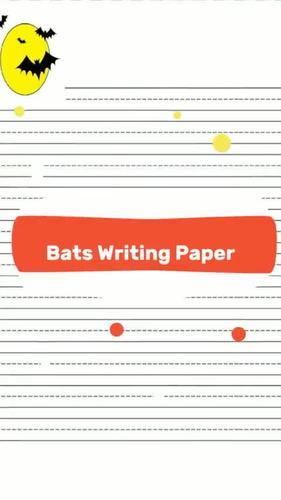 BATS Writing Paper - Lined Paper - Bat Theme Digital and Printable