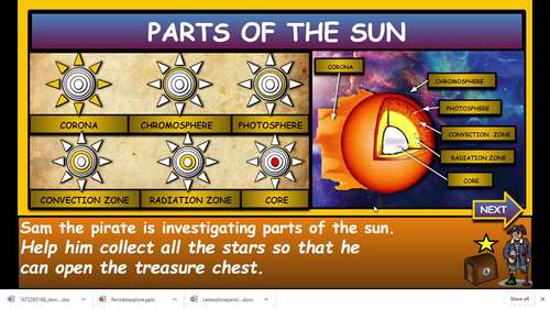 Parts of the Sun, Space: Interactive Google Slides + PPT + 2 Worksheets