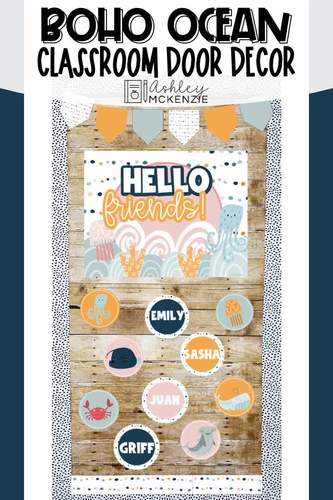 Boho Ocean Back to School Classroom Door Decor Kit by Ashley McKenzie