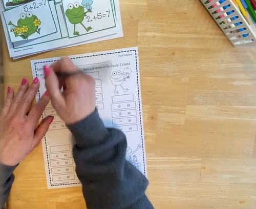 Spring Fact Families Center for Grades 1-2/Related Math Facts Practice