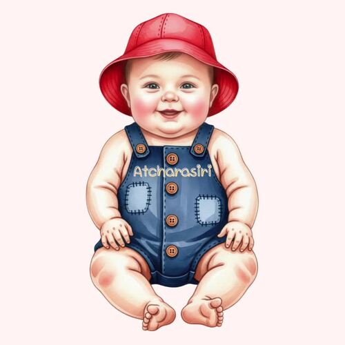 Red, White & Cute Kids Clipart - 18 Watercolor PNGs, Transparent Background