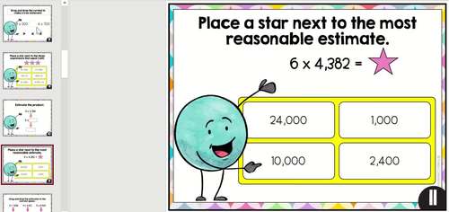 1 Digit Multiplication Review Google Slides, PowerPoint, and Task Cards