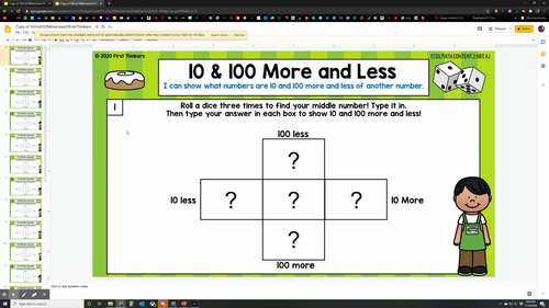 100 More 100 Less 10 More 10 Less Google Slides Seesaw Digital Math Game