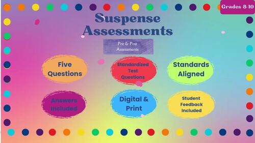 Reading Assessment: Suspense, Middle High School Pre and Post Reading Test