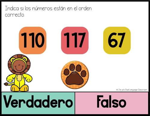 Ordenar números hasta el 120 DIGITAL en español Ordering Numbers in Spanish
