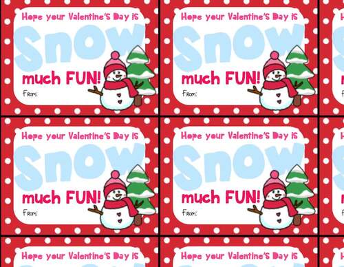 Snowman Valentine's Day Gift Tag- Hope your Valentine's Day is Snow ...