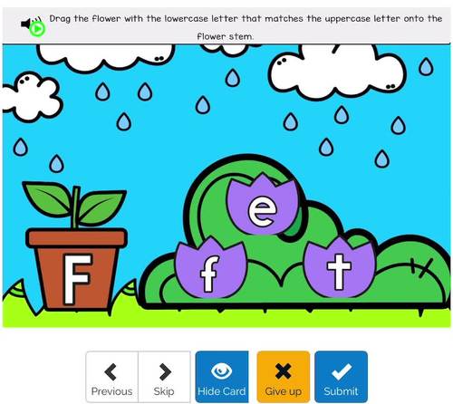 Spring Letter Match - Uppercase and Lowercase Letter Matching - Boom Cards