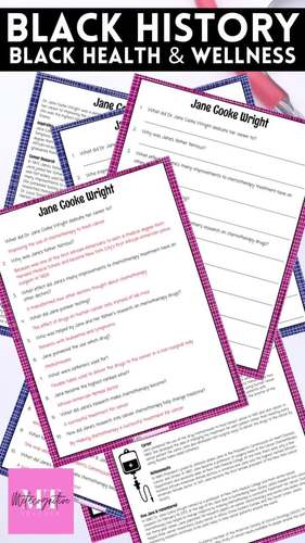 Women's Black History - Jane Cooke Wright Reading Comprehension Worksheets