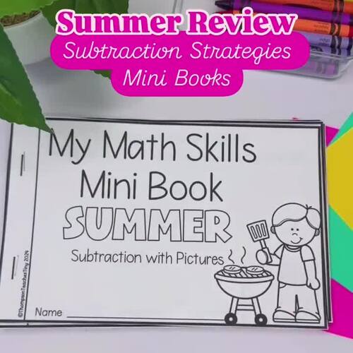 Kindergarten Addition and Subtraction Strategy Skills Mini Books Summer ...