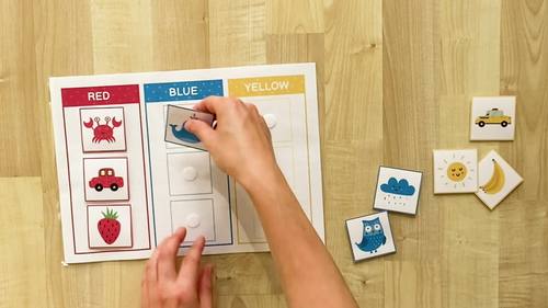 Color Sorting Toddler Busy Book, Printable Busy Binder, Quiet book Pdf