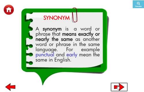 for example synonym