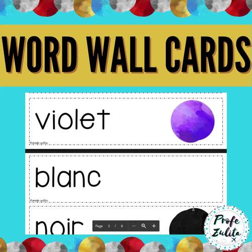 22 French Colors Posters | Word Wall Cards | Vocabulary Cards FREE