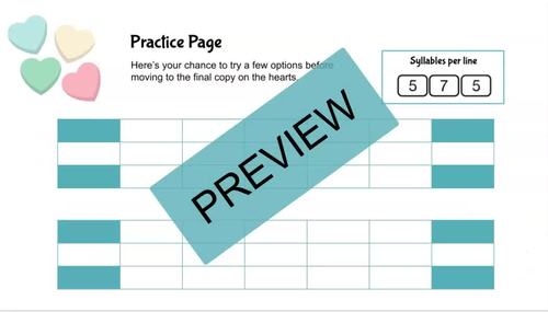 Valentine's Day heart haikus with 1-page poet profile by SmithTeaches9to12