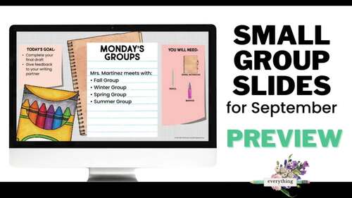 September Small Group Materials Slides - Editable Google Slides™ Template