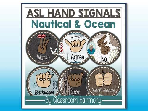 ASL Classroom Hand Signals: Nautical and Ocean Sign Language Posters