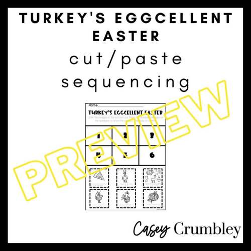 Turkey's Eggcellent Easter Book Writing Sequencing Coloring Activity