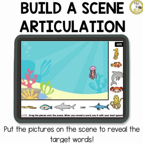 Ocean Animals Articulation Build a Scene - Digital Boom Cards by Miss B SLP