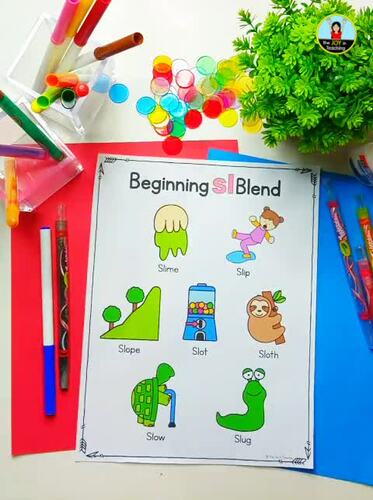 Beginning SL Blend Worksheet by The Joy in Teaching | TPT Beginning SL Blend Worksheet by The Joy in Teaching | TPT