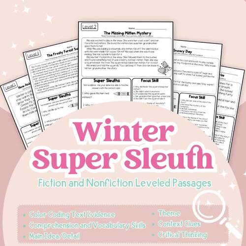 Differentiated Close Reading Passages | Winter| Comprehension Activities