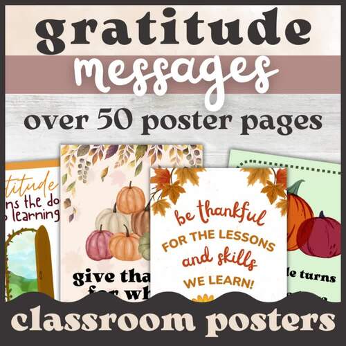 Gratitude Thanksgiving Posters | SEL Fall Thanks Classroom Decor ...