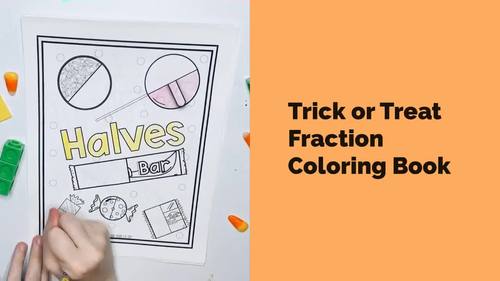 Trick or Treat Halloween Fraction Coloring Pages by Doodles and Digits