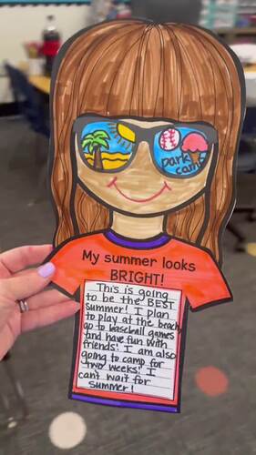 End of Year Craft & Writing: My Summer & Future Looks Bright Sunglasses ...