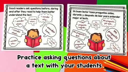 Asking Questions | Question Words | Posters and Graphic Organizers Spanish