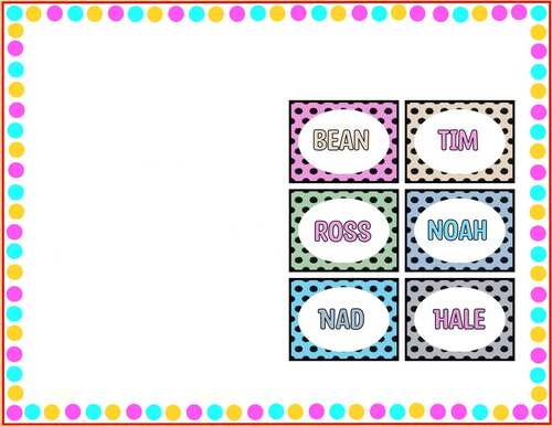 Printable Colorful Student Name Labels, Editable Student Name Labels