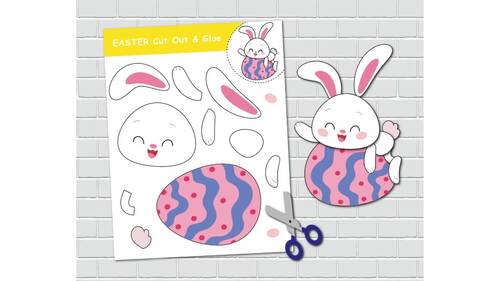 Easter Cut out and Glue, Spring Paper Craft, Kids Preschool Scissors ...