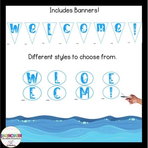 Ocean themed Welcome Posters and Door Display by teachnchatter | TPT