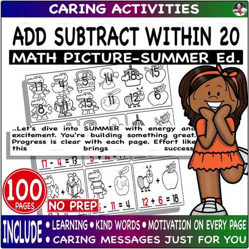 Add Subtract within 20 with pictures fact fluency Now Math Fact Set ...