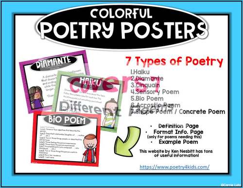 Poetry Writing Unit – 1st Grade | Haiku, Diamante, Cinquain, Bio Poem ...