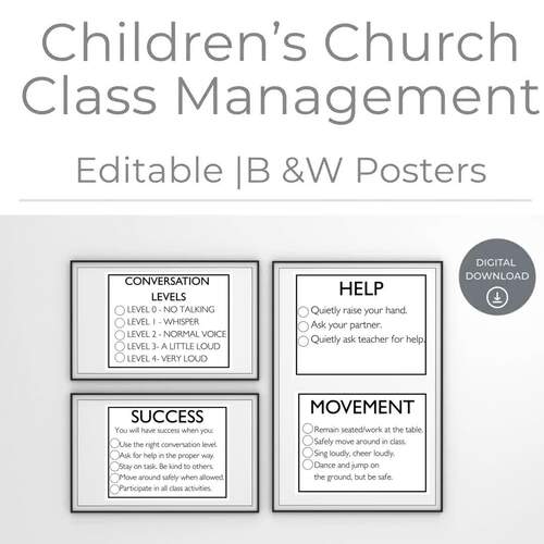 Editable Church Expectations Posters & Behavior Charts | PDF & Canva