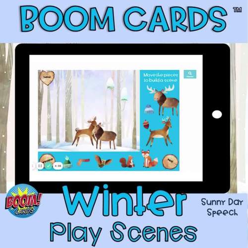 Winter Barrier Game Boom Cards | Open-ended Play Scenes | SLP Therapy