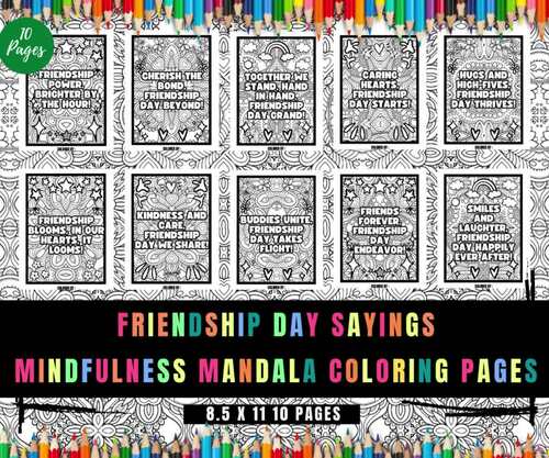 Friendship Day Celebrations Sayings Door Decorations, Craft Coloring Pages