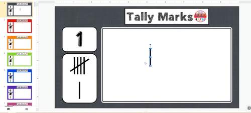 Tally Mark Matching Game 0-100 Digital Distance Learning Google Classroom
