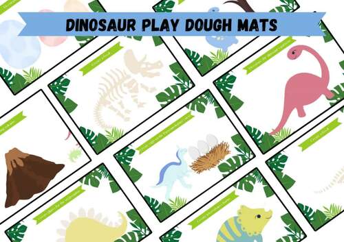 Dinosaur play dough mats PRINTABLES by my little playground | TPT