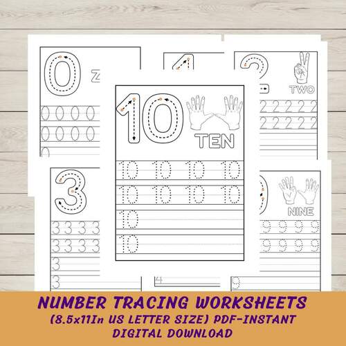 Number Tracing Worksheets,Printable Numbers handwriting practice pages