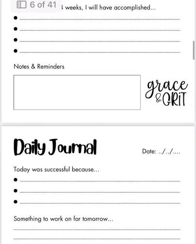 4 Week Challenge Journal (printable) by PrincipalPlaybook | TPT
