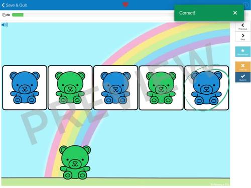 Color Patterns Digital Boom Cards™ with Counting Bears by Planning in PJs