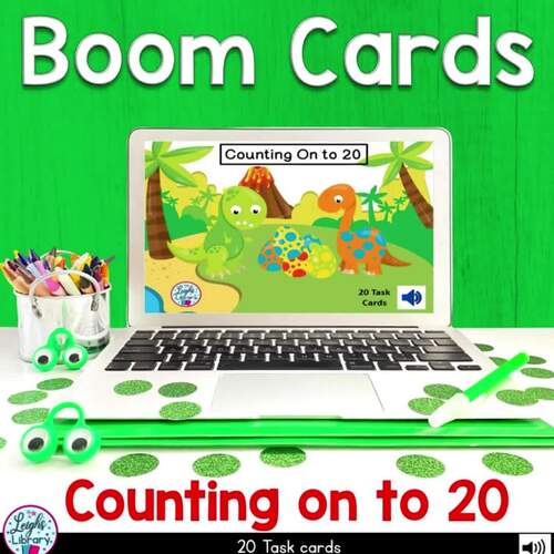 Boom Cards™ Counting on to 20 with Dinosaurs by Leigh's Library | TPT