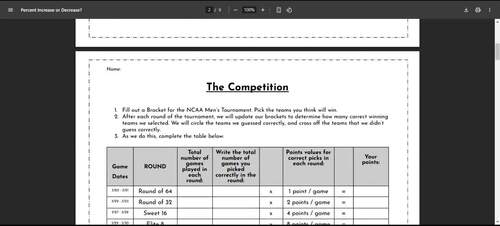 7th Grade March Madness Math Project by Samantha Mozes | TPT