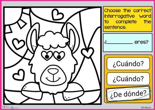 Spanish Interrogatives | Spanish Valentines Day | Spanish BOOM CARDS