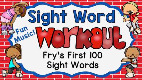 Sight Word Practice Workout Video, Fry's First 100 by Teaching with Ms Toni