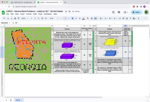5th Grade Math Review Measurement Digital Math Pixel Art Pictures ...